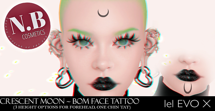 Second Life Marketplace - //N.B COSMETICS// EVOX BOM CRESCENT MOON TATTOO